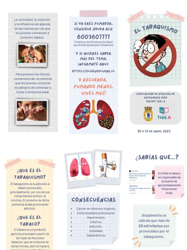 Tríptico Tabaquismo 5yo y 6to | PDF | Tabaco | Fumar tabaco