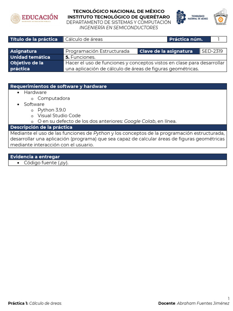 P1-U5-Cálculo de Áreas | PDF | Programa de computadora | Programación