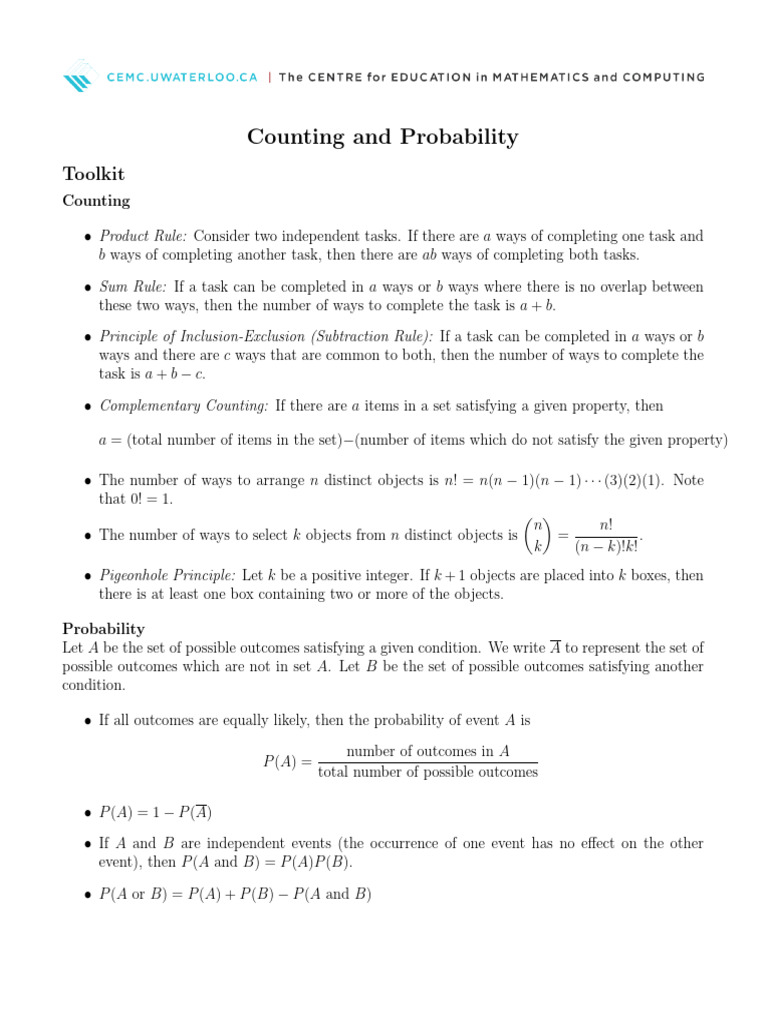 Counting Probability | PDF | Numbers | Sequence Counting Probability | PDF | Numbers | Sequence