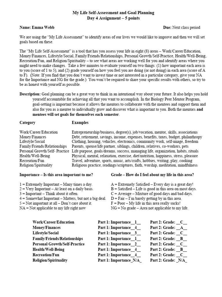 Day 4 Assignment - Goals Extended | PDF | Mentorship | Goal