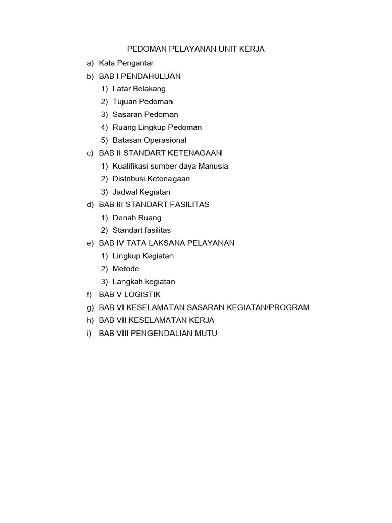 Pedoman Pelayanan Unit Kerja | PDF | Komputer