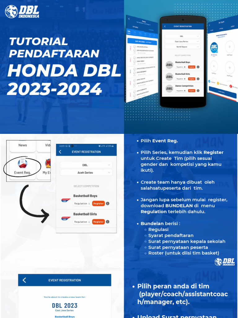 Tutorial Pendaftaran Honda DBL 2023-2024 | PDF