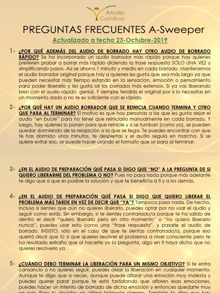 Preguntas Frecuentes Audio Sweeper | PDF | Las emociones