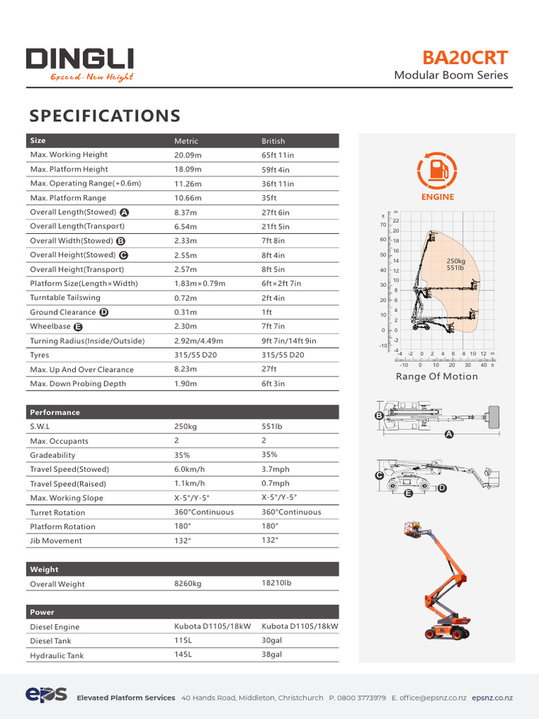 Dingli BA20CRT Specifications | PDF | Steering | Vehicles