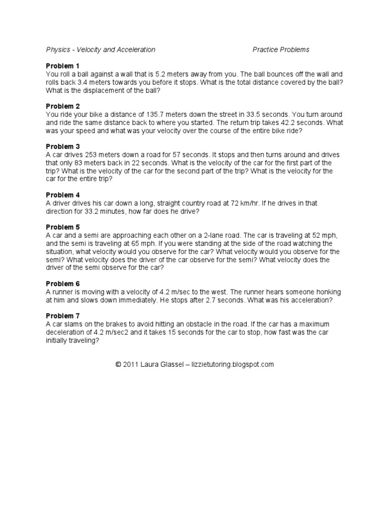 Physics - Velocity and Acceleration | PDF | Technology & Engineering