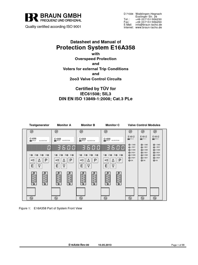 BRAUN - E16A358-Protection System - Manual - EN | PDF | Relay | Programmable Logic Controller