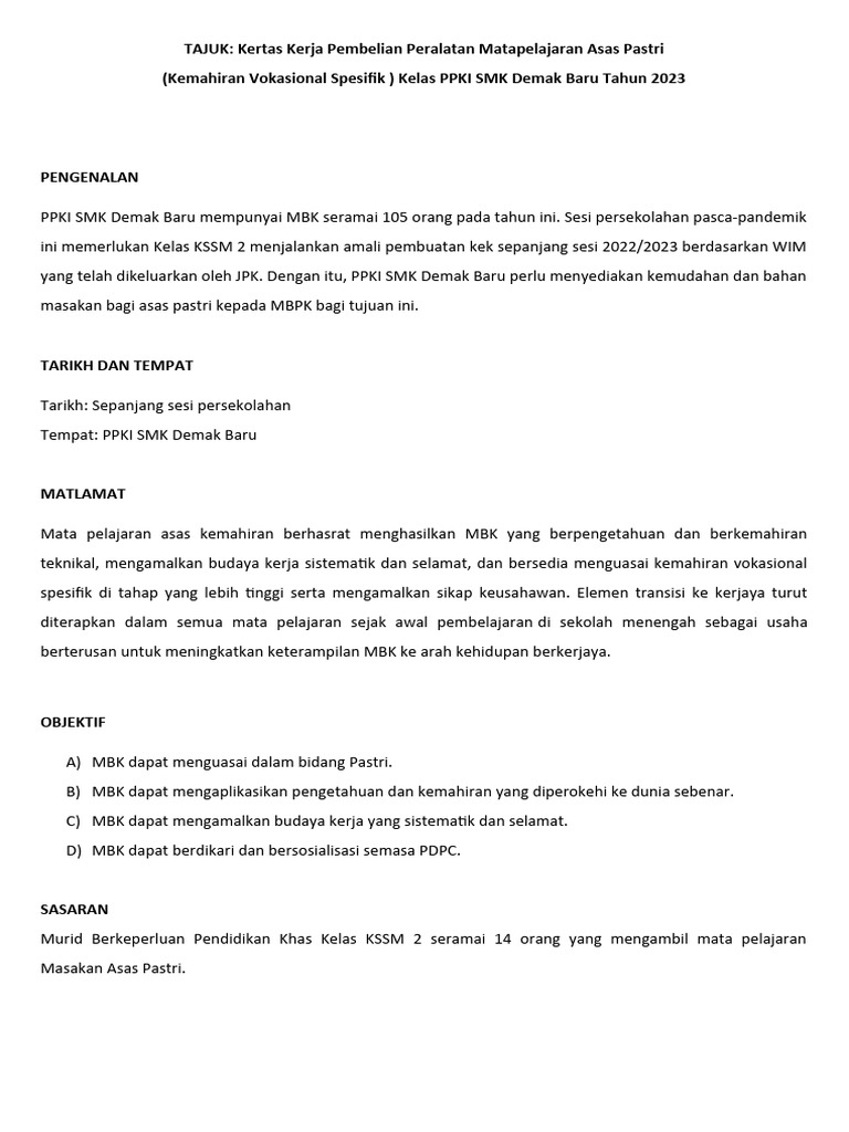 Kertas Kerja LPO | PDF
