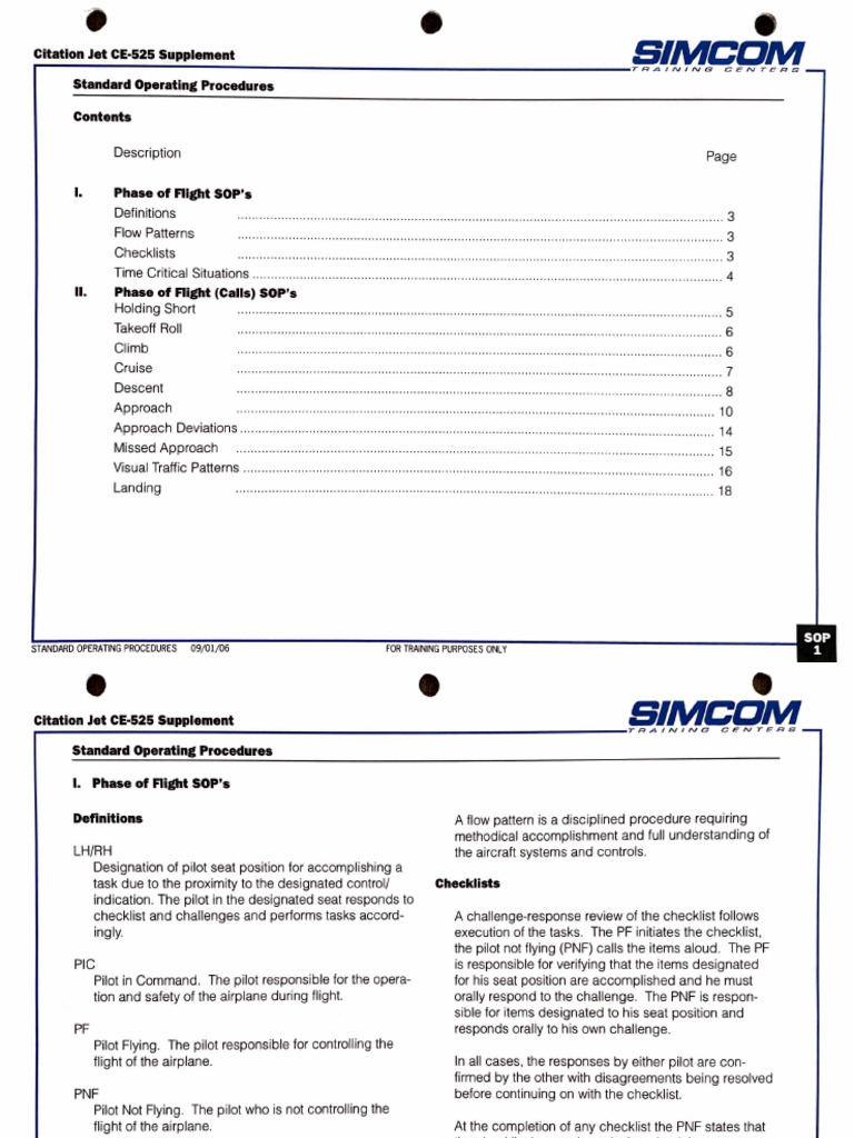 Cessna 525 SOPs | PDF | Aircraft | Flap (Aeronautics)