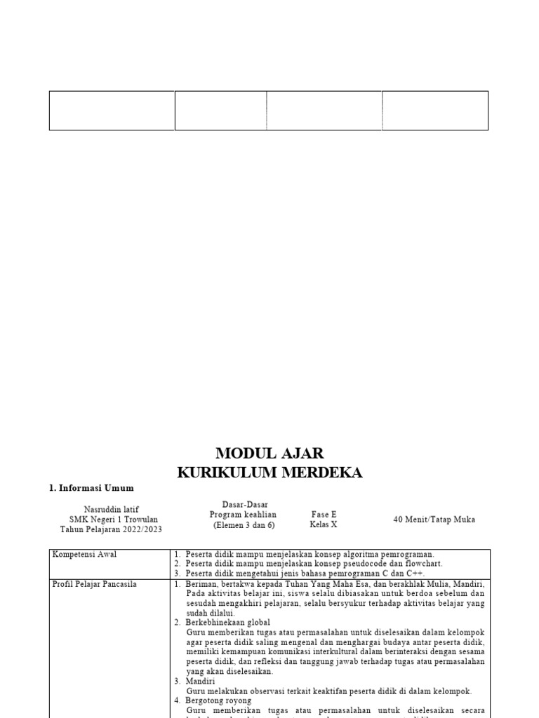Modul Ajar Pemrograman | PDF