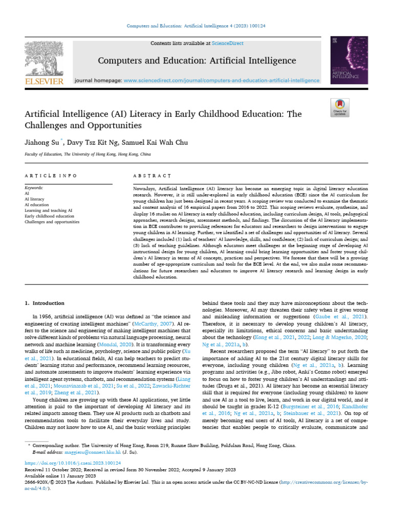Article 1 AI in ECE Challenges and Opportunities | PDF | Artificial ...