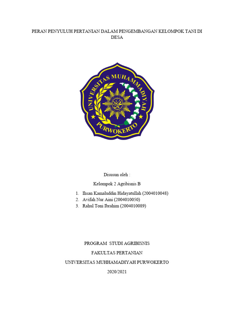 Peran Penyuluh Pertanian Dalam Pengembangan Kelompok Tani Di Desa | PDF