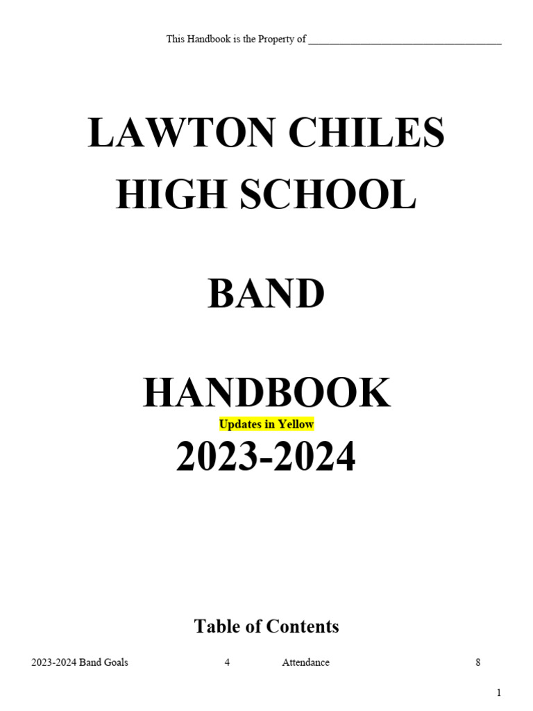 2023-2024 Band Handbook | PDF