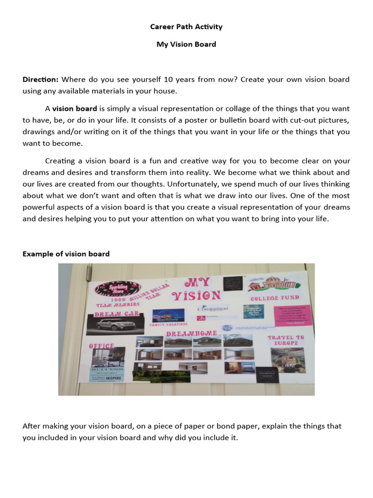Create Your Vision Board for Success | PDF | Self-Improvement | Lifestyle