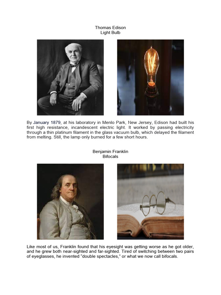 Inventors 3 | PDF | Incandescent Light Bulb | Thomas Edison