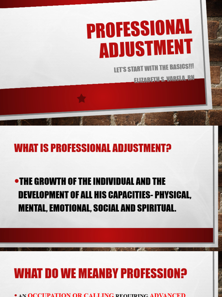 Professional Adjustment | PDF | Nursing | Professional Development