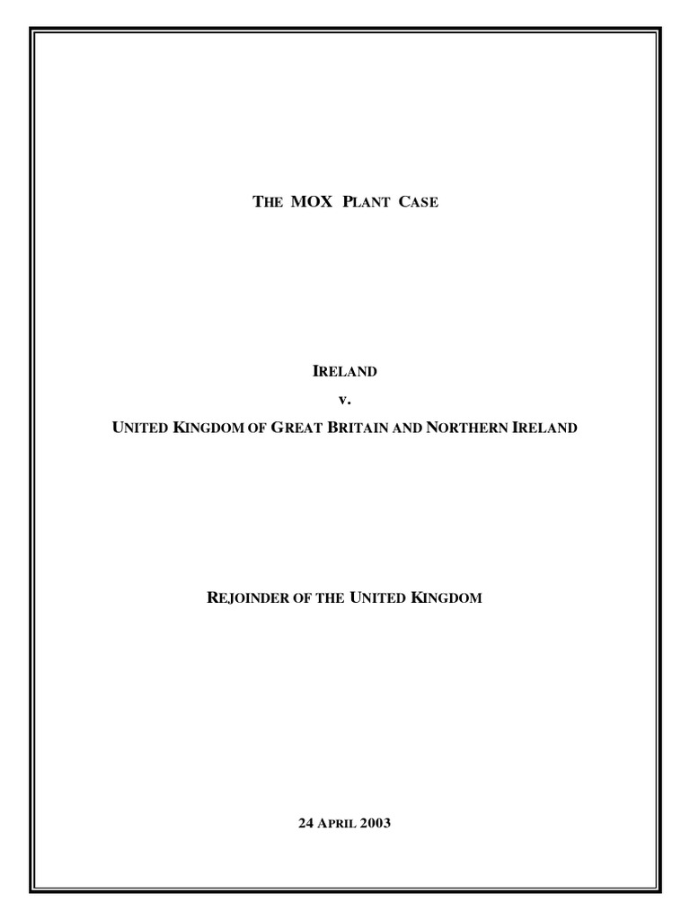 Mox Plant Primer | PDF | Proximate Cause | United Nations Convention On ...