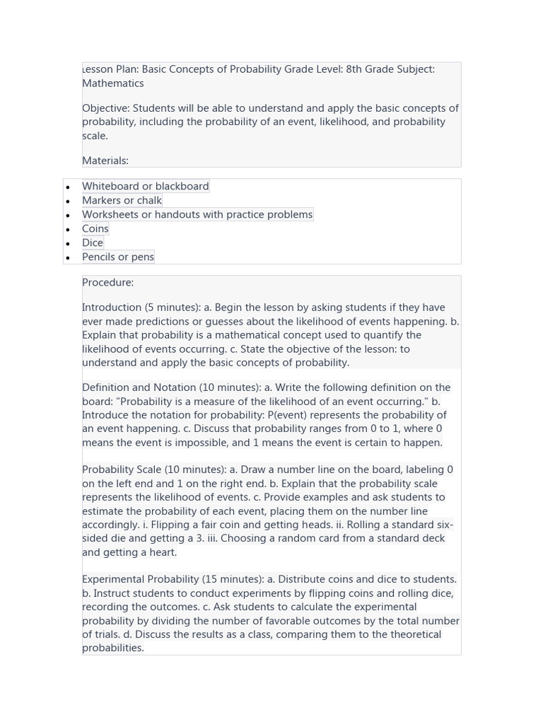Sample DLP | PDF | Probability | Lesson Plan