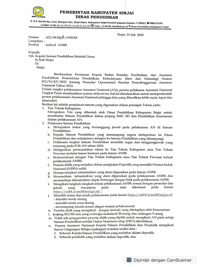 Jadwal Anbk SD | PDF