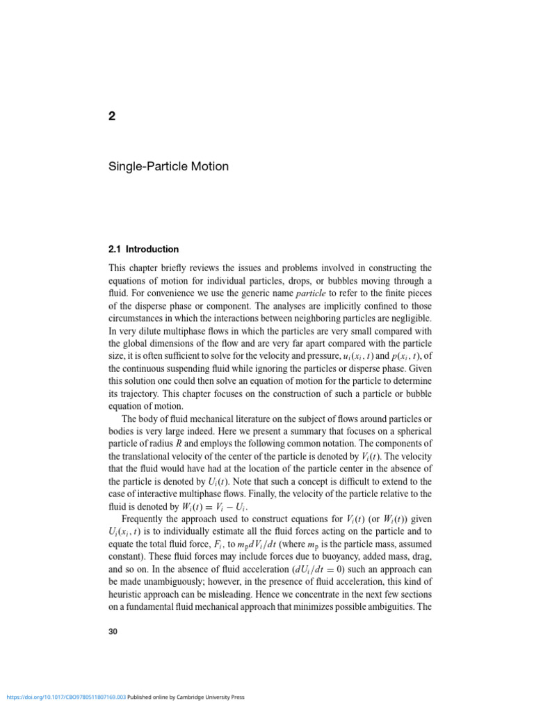 06.0 PP 30 59 Single-Particle Motion | PDF | Brownian Motion | Reynolds Number