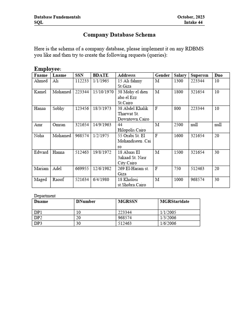 DB Lab 2 | Download Free PDF | Relational Database | Sql