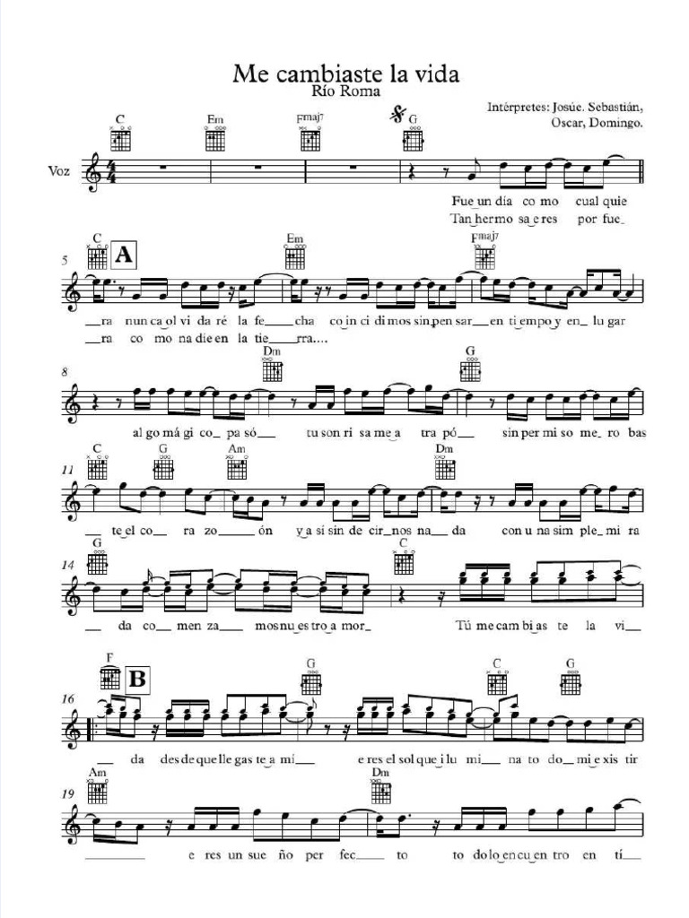 Tú Me Cambiaste La Vida | PDF