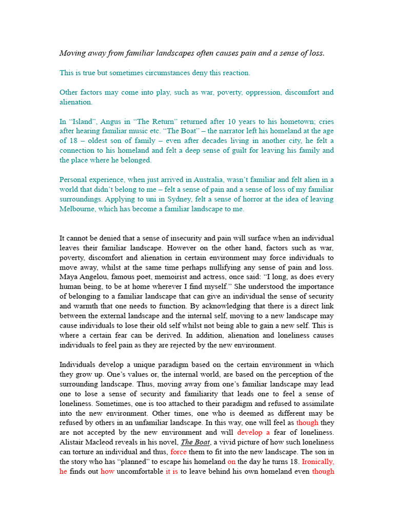 Aaron Sample VCE Essay | PDF | Senses | Loneliness