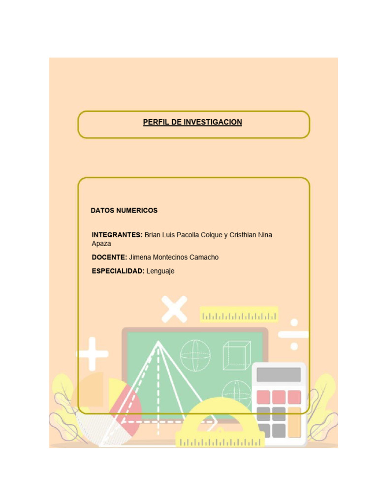 Proyecto Datos Numericos Lo Pdf Evaluación Enseñando