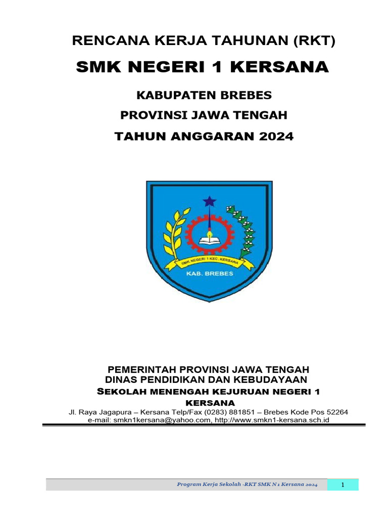 Contoh RKT SMK N 1 Kersana 2024 | PDF