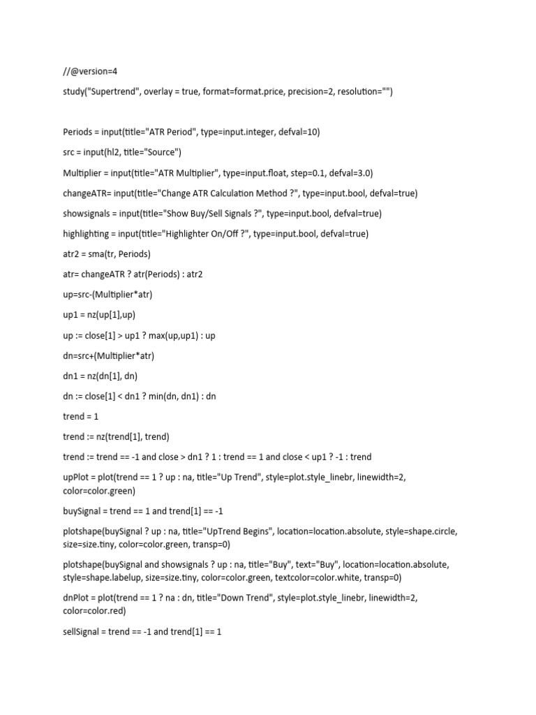 Code Supertrend Tradingview C A Kivan | PDF | Computer Engineering ...
