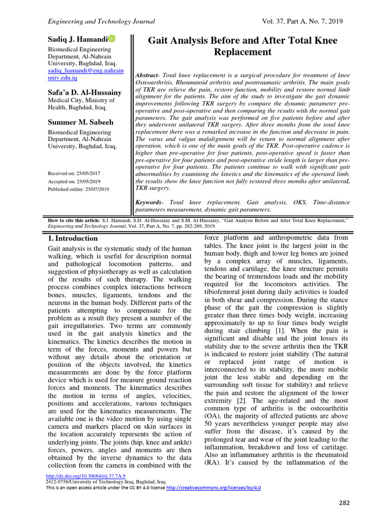 ETJ - Volume 37 - Issue 7A - Pages 282-289 | PDF | Osteoarthritis ...
