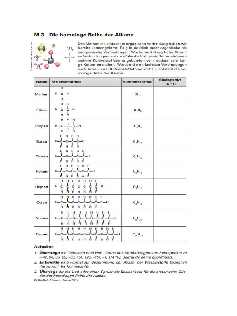 Homologe Reihe Der Alkane | PDF