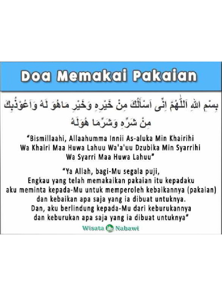 Doa Memakai Pakaian (p1) | PDF