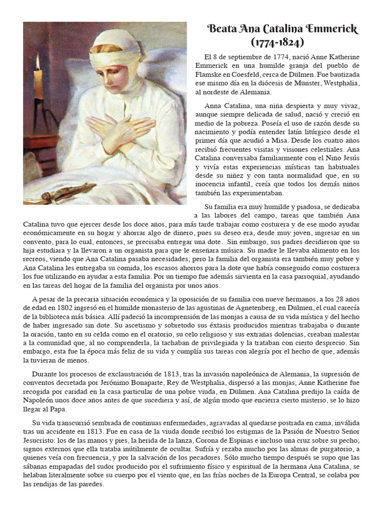 Ana Catalina Emmerick | PDF | Iglesia Católica