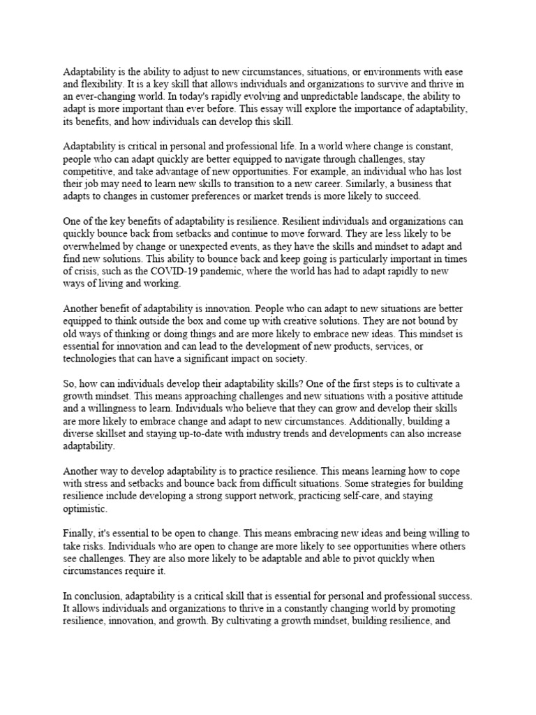 Adaptability and Resilience | PDF | Communication | Nonverbal Communication