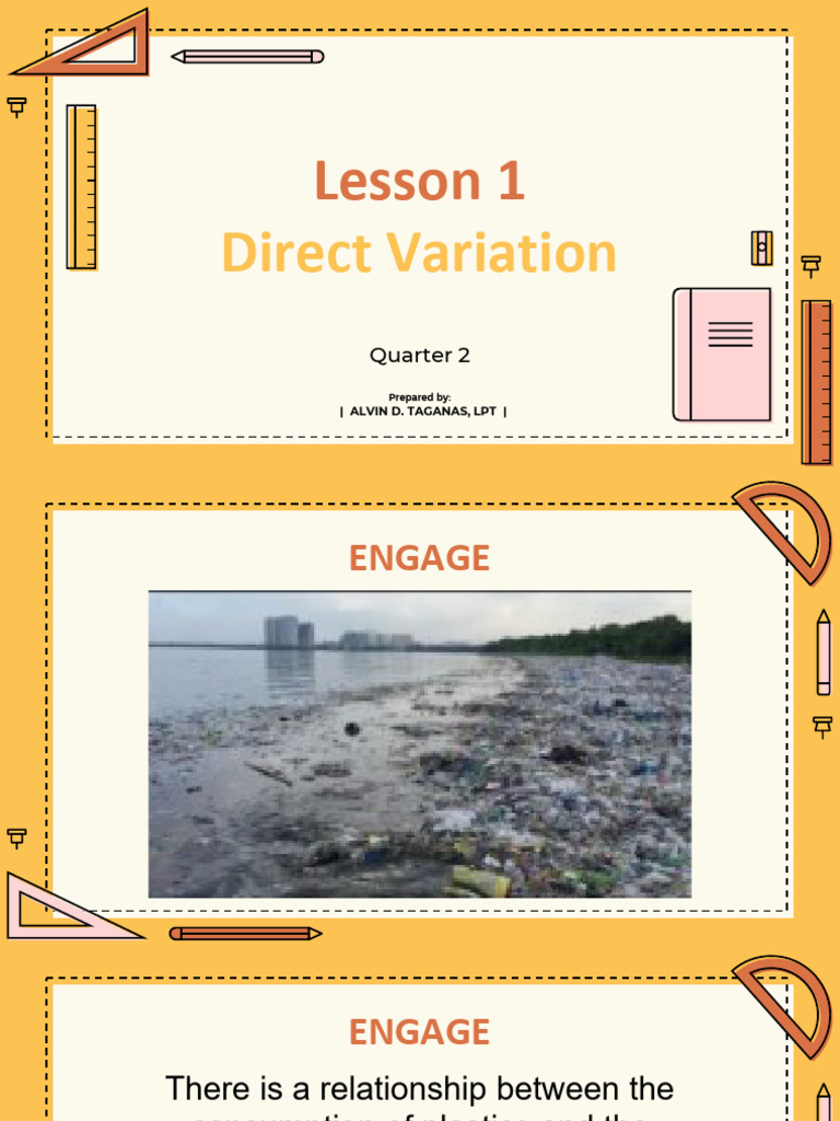 Q2 Lesson 1 - Direct Variation | PDF | Equations | Variable (Mathematics)