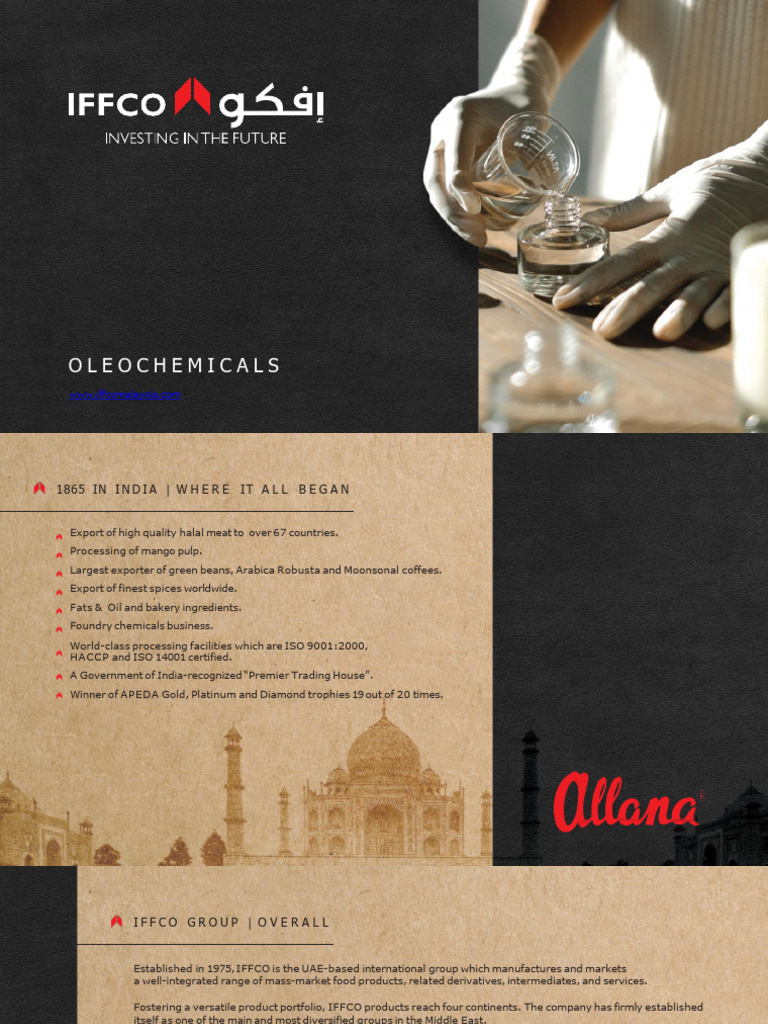 IFFCO IMSB OleoChemicals Catalogue (DD 07.06.2023) | PDF | Fat | Dairy Cattle