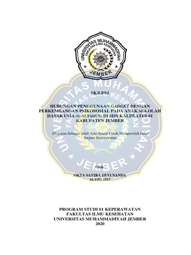 (123dok - Com) Skripsi Hubungan Penggunaan Gadget Dengan Perkembangan Psikososial Pada Anak ...