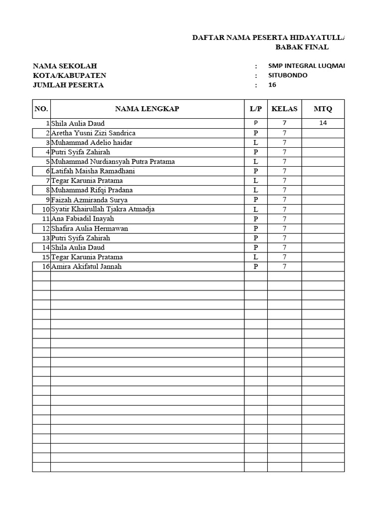 Format Registrasi Hi Fest 2023 | PDF