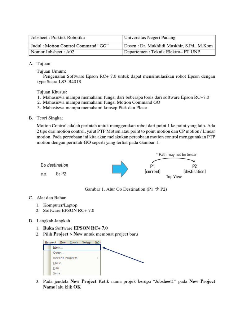 Jobsheet P. Robotika A.02 (Command GO) | PDF
