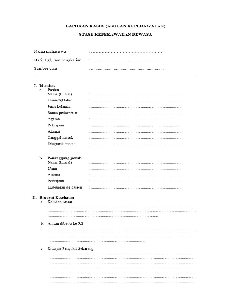 Format Asuhan Keperawatan | PDF