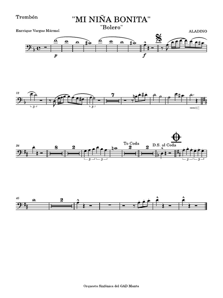 Mi Niña Bonita Trombón | PDF