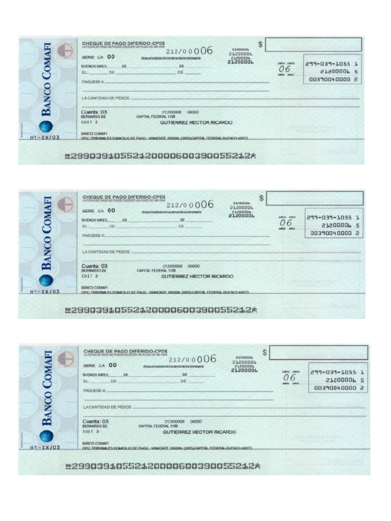 Modelo de Cheques | PDF