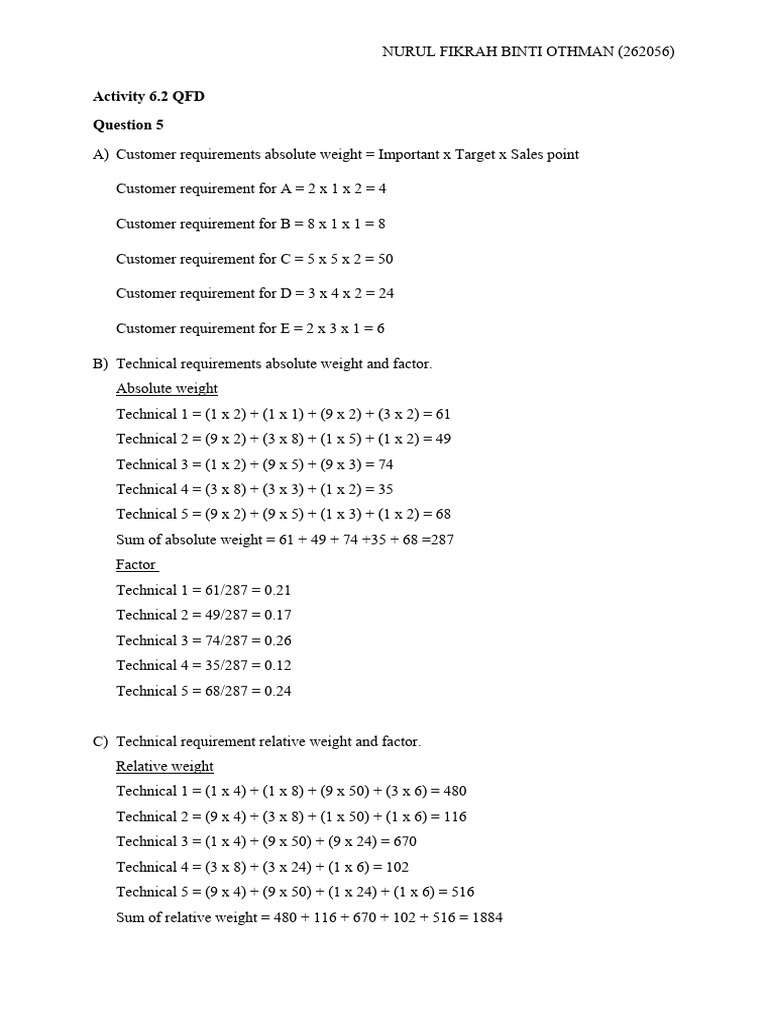 QFD Analysis of Customer Requirements | PDF | Teaching Methods & Materials | Computers
