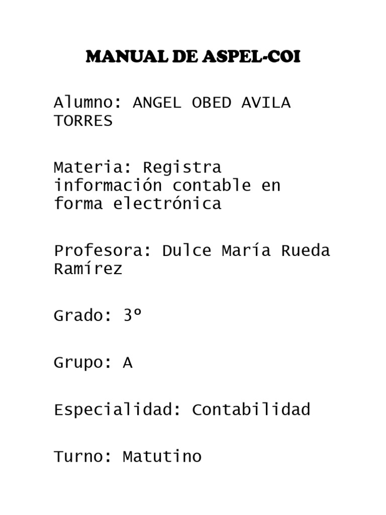 Manual COI | Descargar gratis PDF | Contabilidad | Estado de resultados