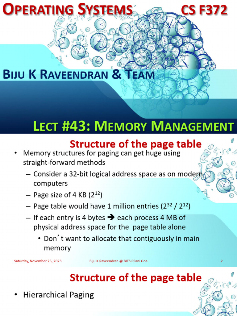 Lect 43 MemoryManagement | PDF | Computer Architecture | Computing