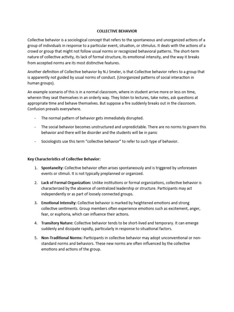 Collective Behavior | PDF | Emotions | Behavior