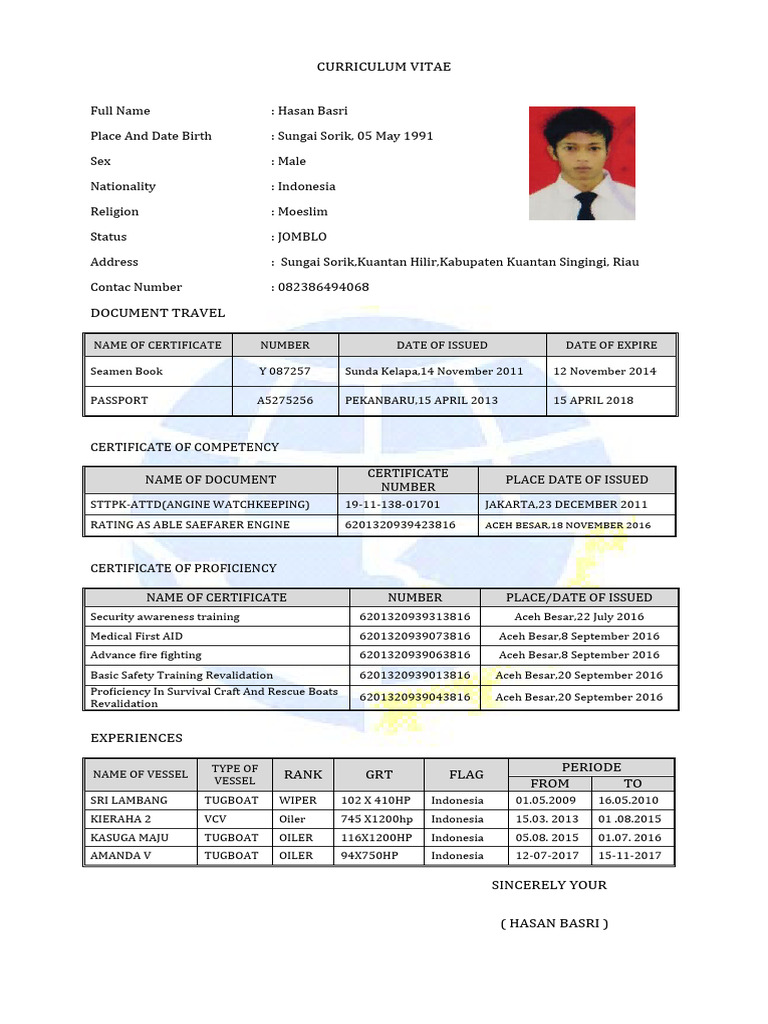 Curriculum Vitae | PDF | Water Transport | Shipping