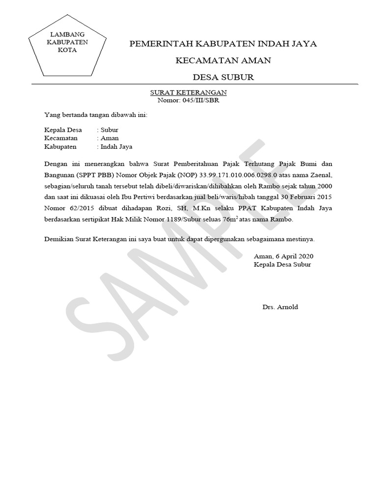Surat Keterangan Peralihan | PDF Surat Keterangan Peralihan | PDF