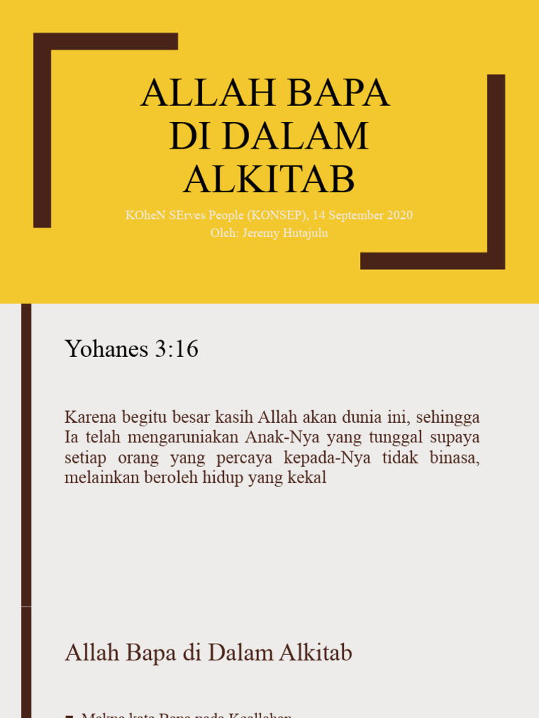 Allah Bapa dalam Alkitab | PDF