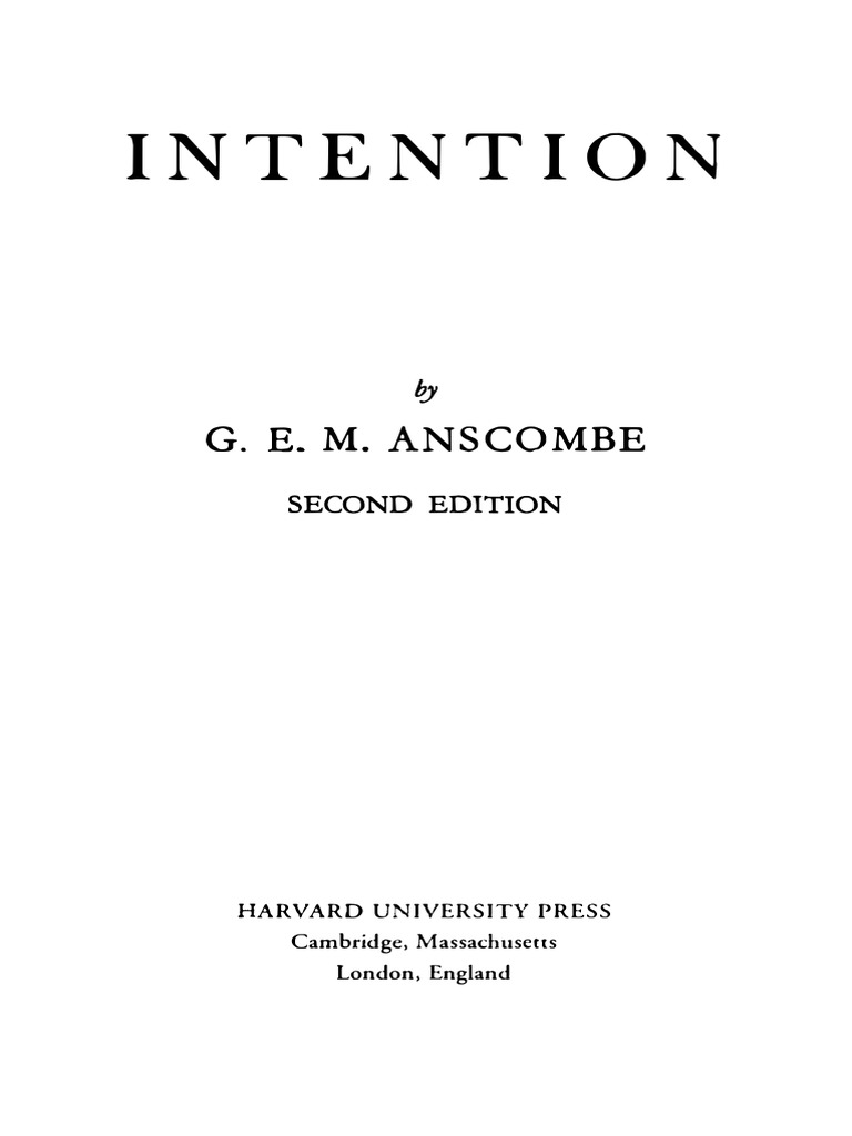INTENTION | PDF | Intention | Reason